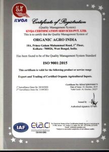Certifications - Organic Agro India